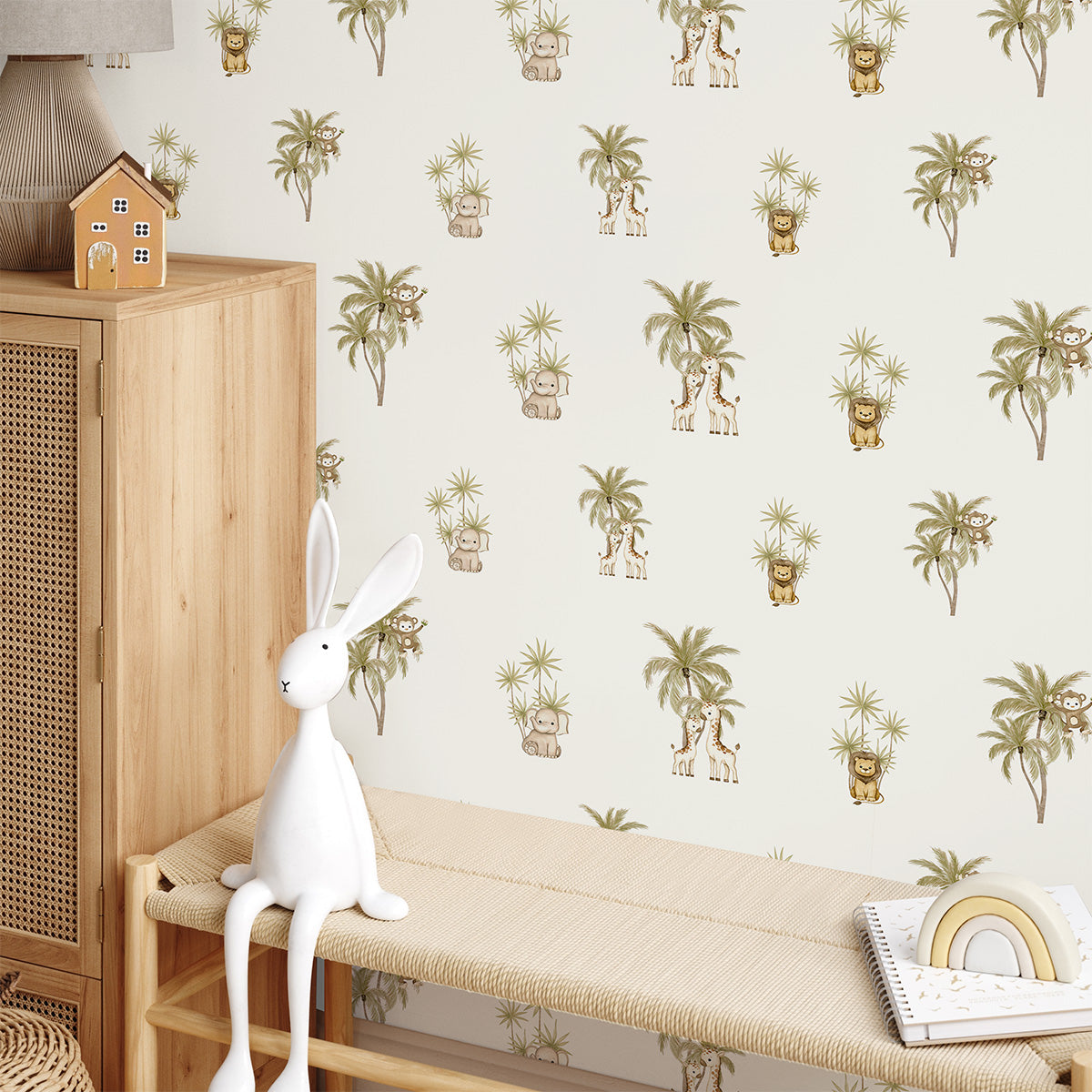 Wallpaper for Walls - Peek-a-Zoo - Botanical Mural Design - Living Room ...