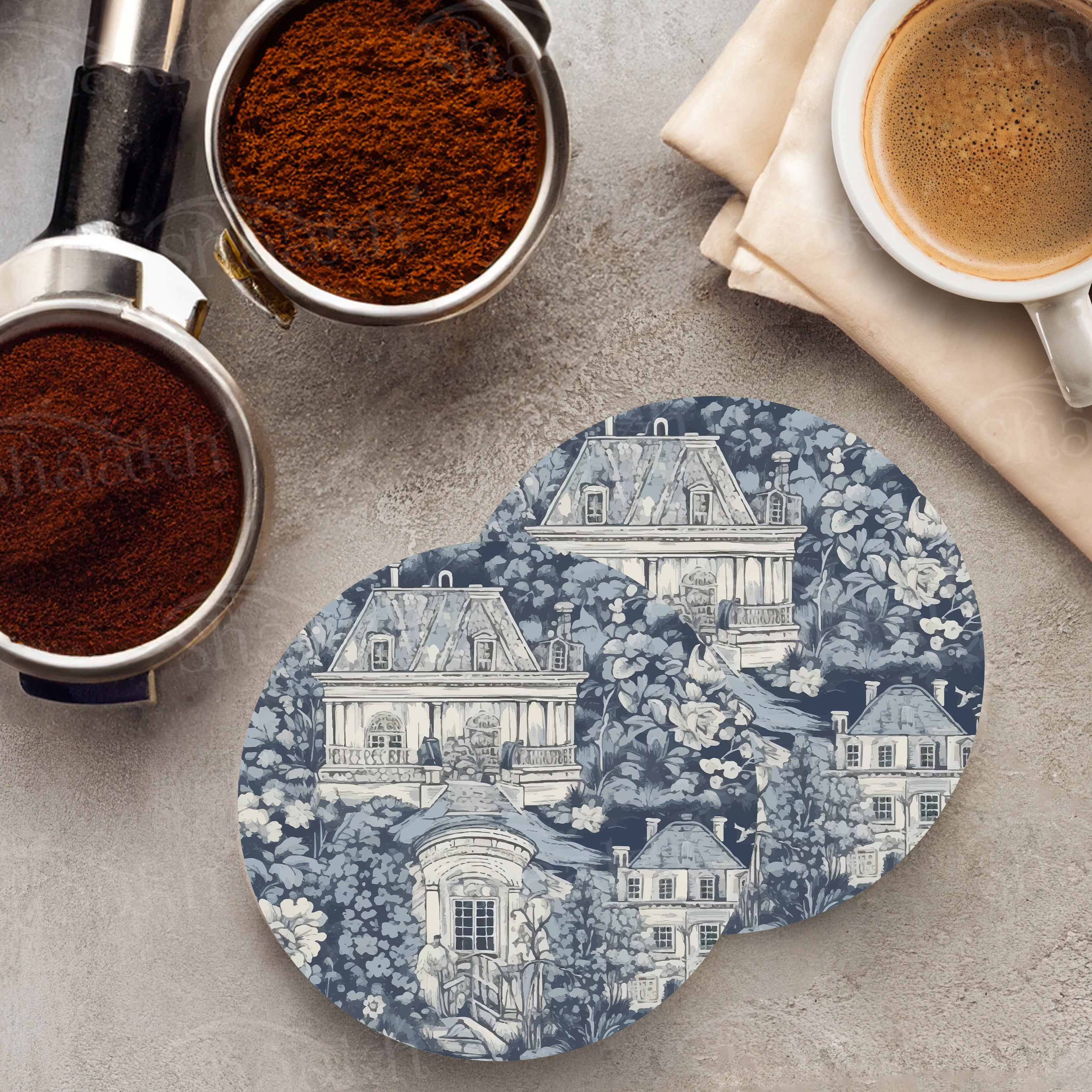 French Toile Coasters | CT 1108 – Shaakh
