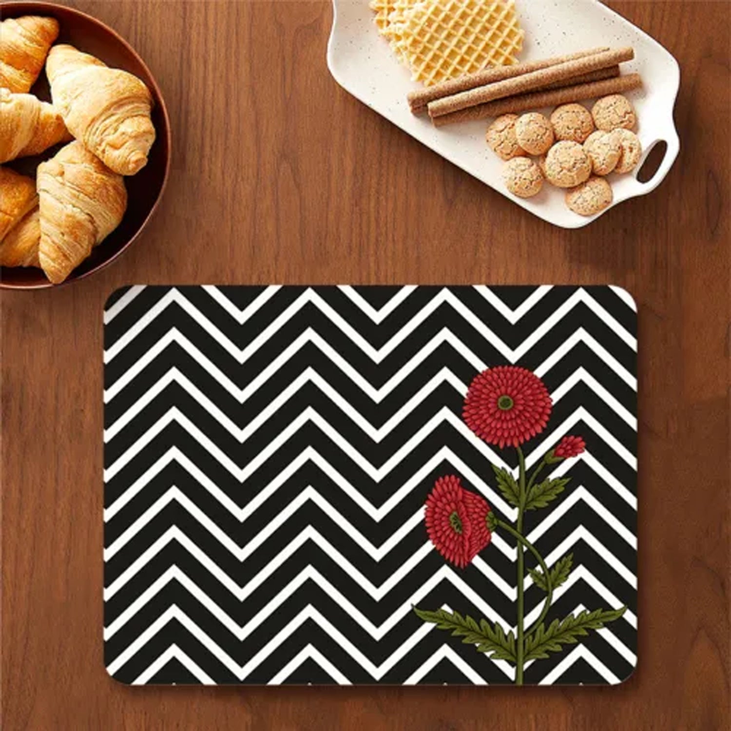 Ethnic Poppy with a Modern twist Table Mats | TM 065 (set of 2) – Shaakh