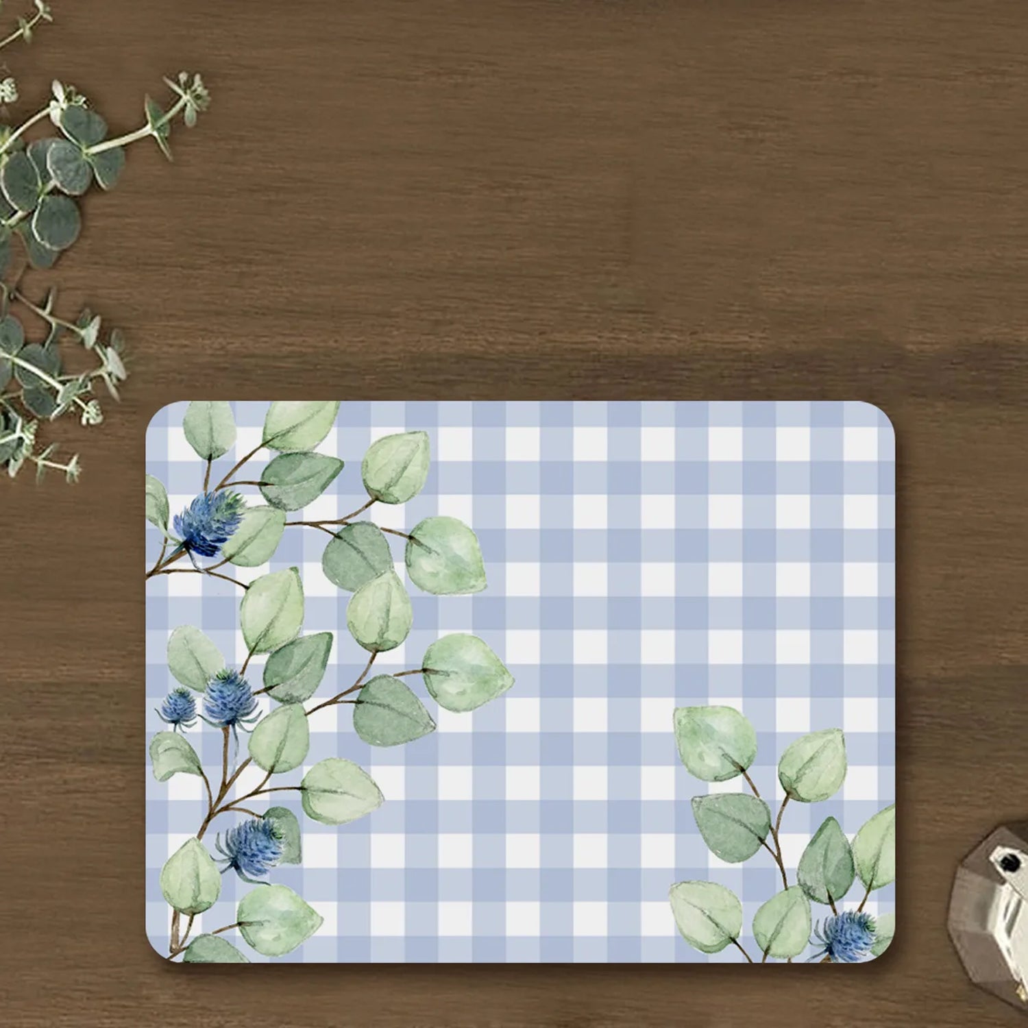 Blue and White Check Table Mats | TM 051 (set of 2) – Shaakh