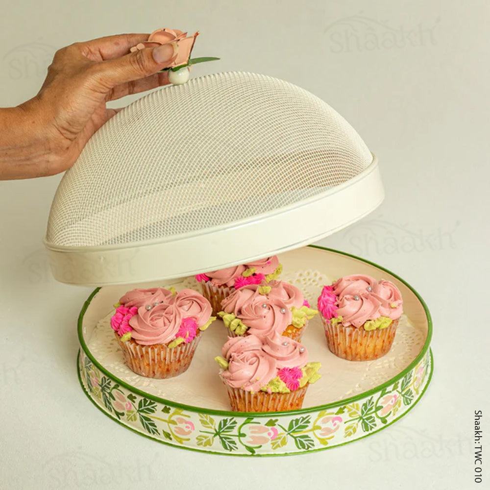 Cake Cover - Parisian Pink - Wooden Cake Dome for Kitchen | Shaakh