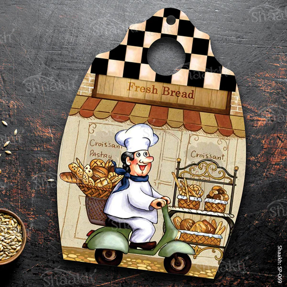 Serving Platter - Cute Chef - Solid Wood Decorative Platter for Dining ...