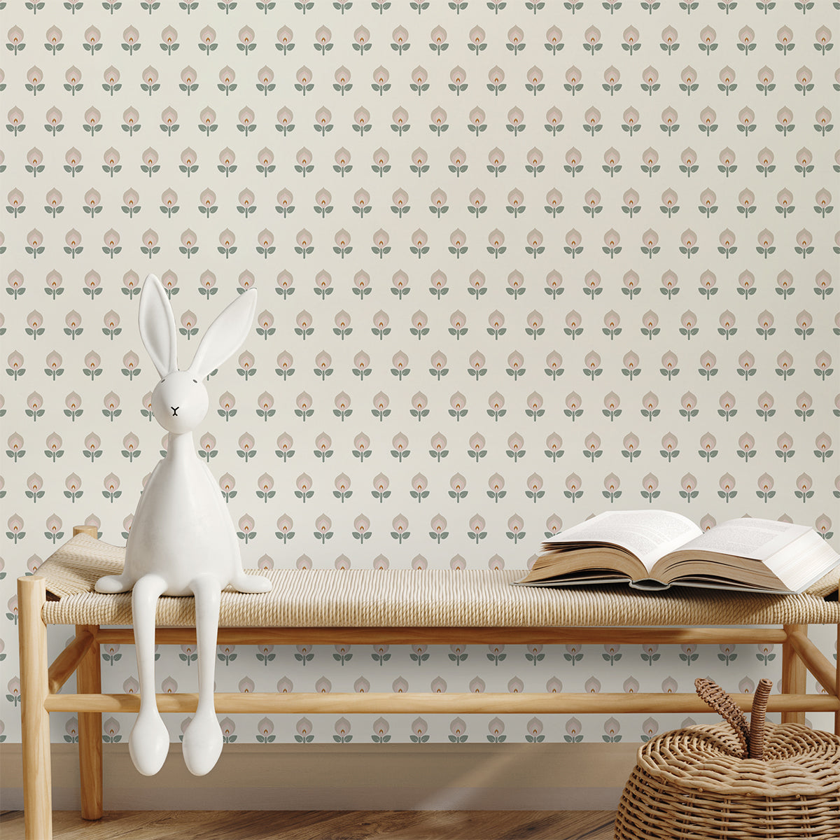 “Mayur Motif” (Pastel Tone) Wallpaper | WP 219 – Shaakh